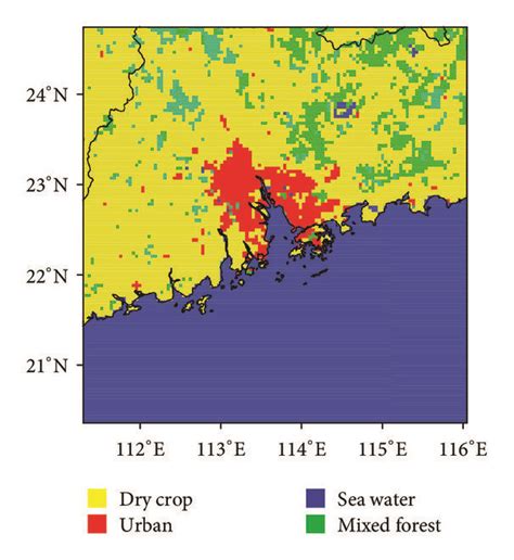 Wrf Model Nested Domains And Land Use For Simulations A Wrf Nested