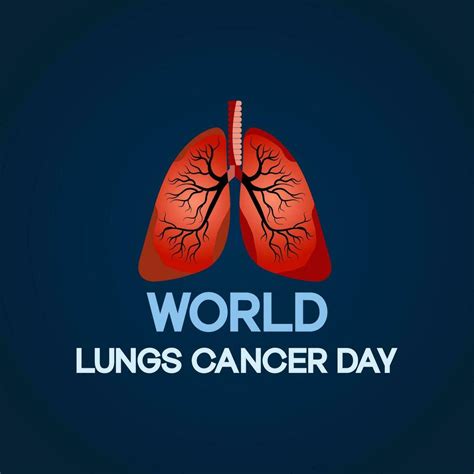 World Lung Cancer Day Poster With White Cancer Awareness Ribbon Vector White Awareness Ribbon