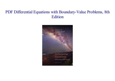 New Pdf 18 Differential Equations With Boundary Value Problems 8th Edition All Format