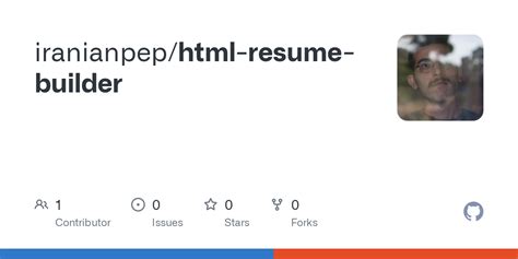 Github Iranianpep Html Resume Builder