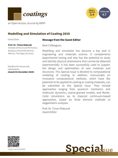 Modelsimucoat2019 Pdf Simulation Academic Journal