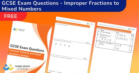 Improper Fractions To Mixed Numbers Exam Questions Gcse Maths [free]