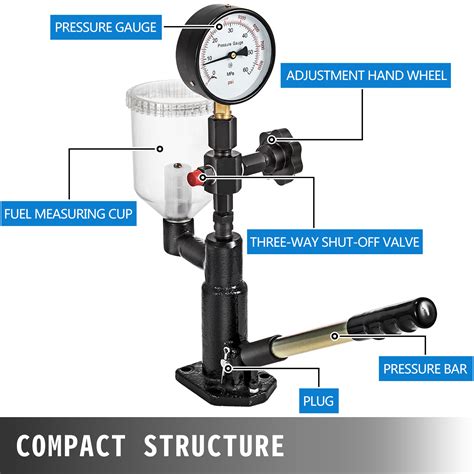Vevor 400bar 6000psi Diesel Fuel Injector Tester Diesel Injector Nozzle
