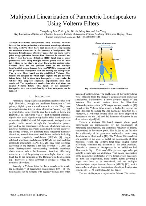 Pdf Multipoint Linearization Of Parametric Loudspeakers Using