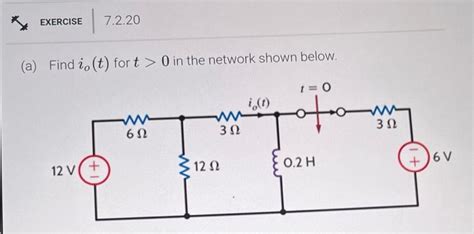 Solved A Find Io T For T In The Network Shown Below Chegg Com