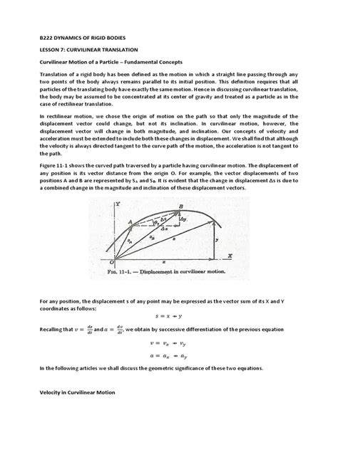 Lesson 7 Curvilinear Translation Pdf Acceleration Euclidean Vector
