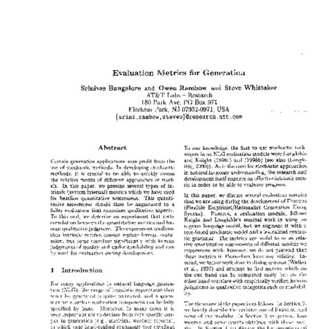 Evaluation Metrics For Generation Acl Anthology