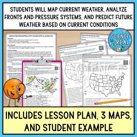 Weather Map Activity Weather Fronts Pressure And Precipitation Science Is Real Education