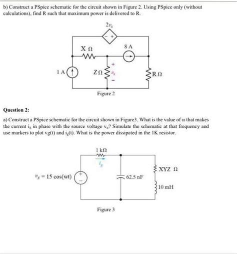 Solved B Construct A Pspice Schematic For The Circuit Shown