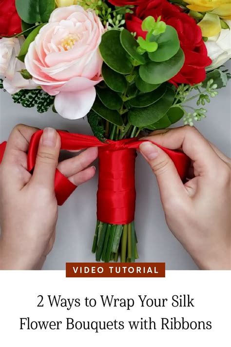 2 Ways To Wrap Your Silk Flower Bouquets With Ribbons Bows Variations