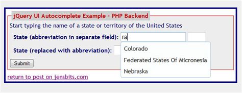 website classroom jquery ui autocomplete widget with php and mysql