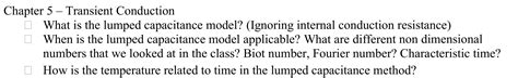 Solved Chapter 5 Transient Conduction What Is The Lumped