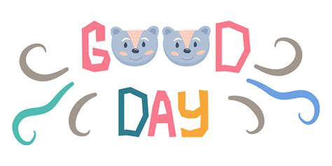 스칸디나비아 스타일의 곰 머리를 가진 어린이 유기농 좋은 하루 글자 흰색 배경에 고립 되어 있습니다 심플한 스타일의 어린이 또는 디자인을 위한 벡터 일러스트레이션 0명에