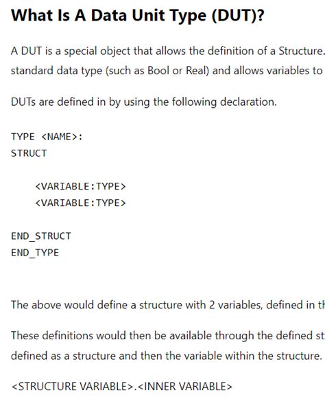 Codesys Using Data Unit Types Dut To Simplify Code Data Coding