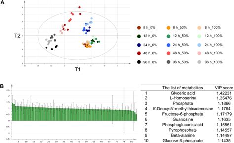 A The Score Scatter Plot And B The Plot Of Variable Importance In