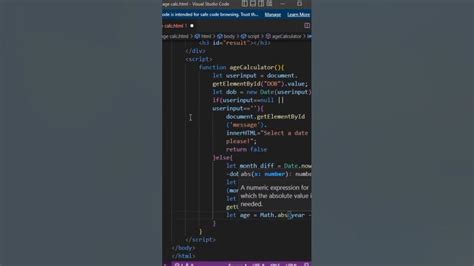 How To Make Age Calculator Using Html Css And Javascript Css Html