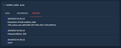 Data Node History And Validity Taipy