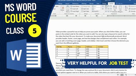 How To Set Table Formatting In Ms Word Ms Word Course Lesson 5 In