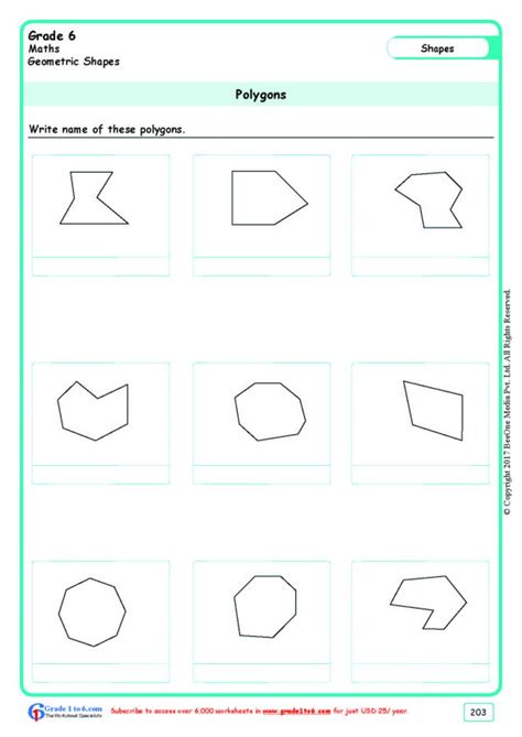 Worksheet Grade 6 Math Polygon Math Worksheets Worksheets Math