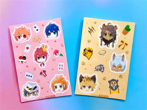 Twst Chibi Glossy Kiss Cut Vinyl Sticker Sheets Etsy