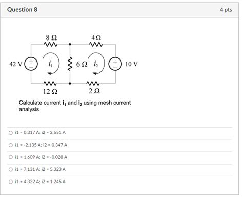 solved calculate current i1 and i2 using mesh current