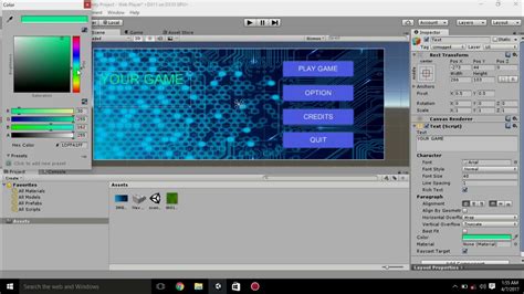 Making A Main Menu In Unity3d Youtube