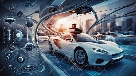 Premium Photo Autonomous Car Sensor System Concept For Safety Of Driverless Mode Car Control