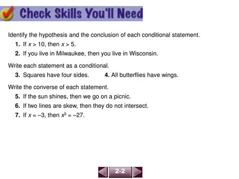 Ppt Identify The Hypothesis And The Conclusion Of Each Conditional