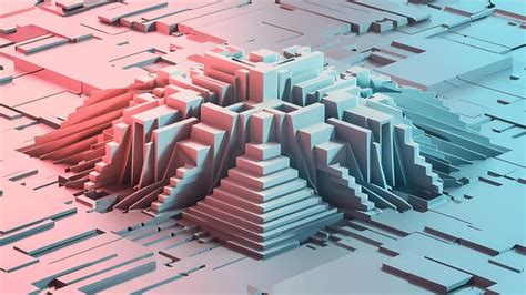 Premium Photo Pastel Colored Tech Background With A Geometric 3d Structure Clean Stepped
