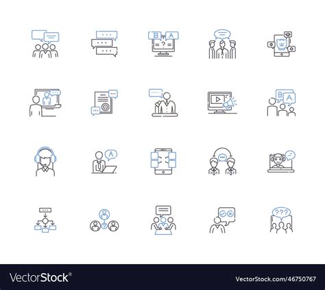 Speech Outline Icons Collection Speaking Oratory Vector Image