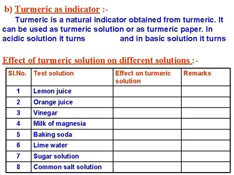 Turmeric Indicator For Acids Bases At David Montelongo Blog