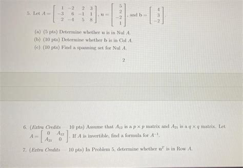 Solved 5 3 5 Let A 1 2 2 3 6 1 2 4 5 U And B 2 8 A 5 Chegg Com