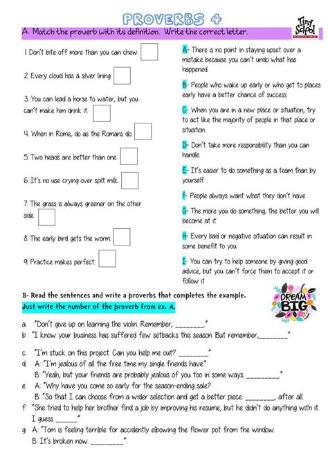 Proverbs 4 Free Interactive Worksheets 472417