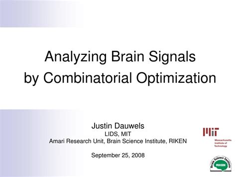 PPT Analyzing Brain Signals By Combinatorial Optimization PowerPoint