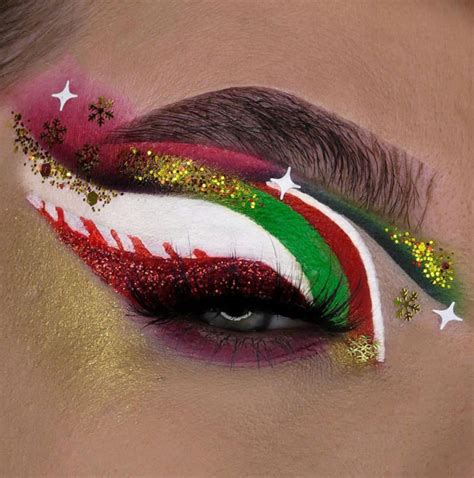 20 Christmas And Holidays Makeup Ideas Green Red And Gold Layers