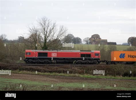 Db Class 66 Diesel Locomotive No 66056 Pulling A Freightliner Train