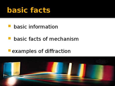 Diffraction Basic Facts