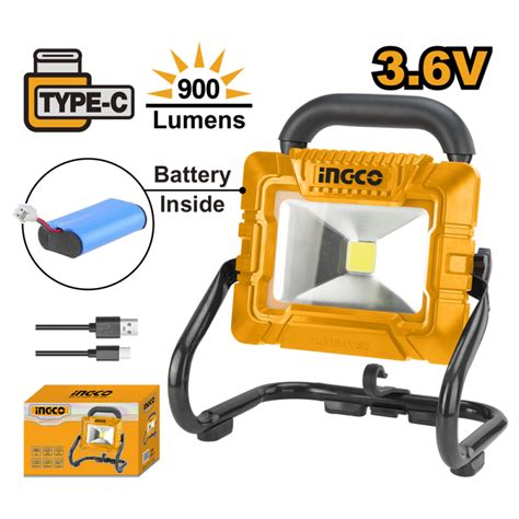 LÁmpara Portatil 36v Cbat Y Cable Usb Hrlf4415 Ingco