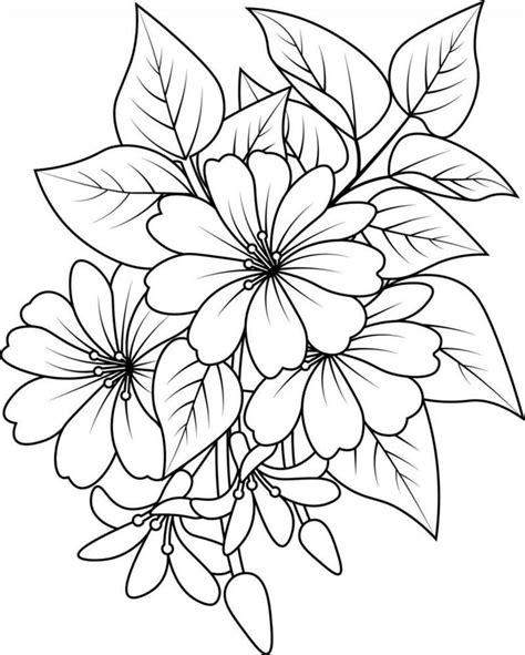 Retro Flower Coloring Page