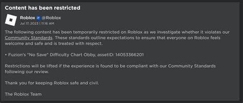 Roblox Keeps Restricting My Game Game Design Support Developer