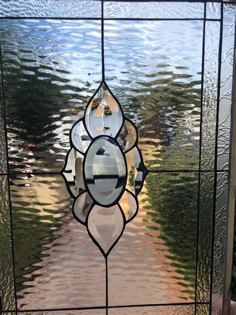 The Santa Rosa Beveled Stained Glass Clear Textured Window