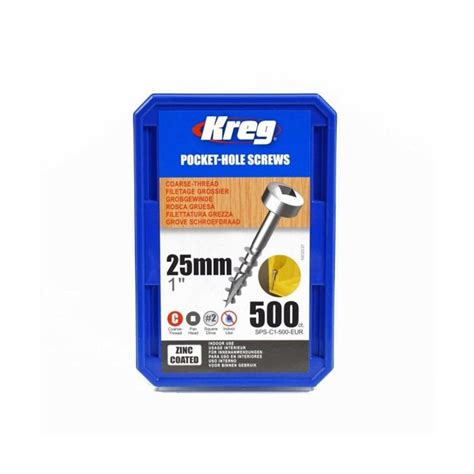 Kreg 25mm 1 Screws 500 Pcs Coarse Thread Pan Head Pocket Hole Screws