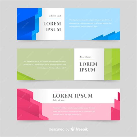 기하학적 형태와 배너 세트 무료 벡터