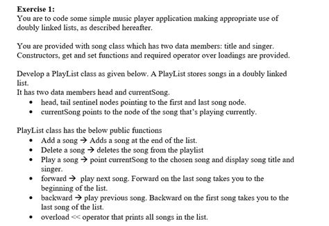 solved exercise 1 you are to code some simple music player