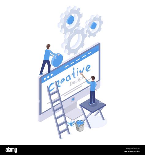 Web Design Software Optimization Isometric Illustration Graphic And
