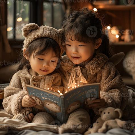 Ai Generated Adoptive Kin Engrossed In Reading Together In A Warm
