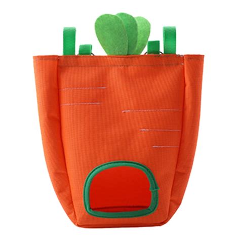 Badu Bg Сладък заек с форма на морков 1 дупка Торба за хранене със сено Аксесоари за клетка