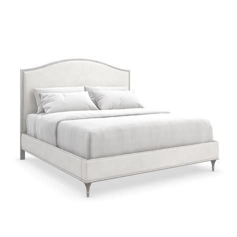 Caracole Fontainebleau Platform Queen Bed Oracle Silver Leaf