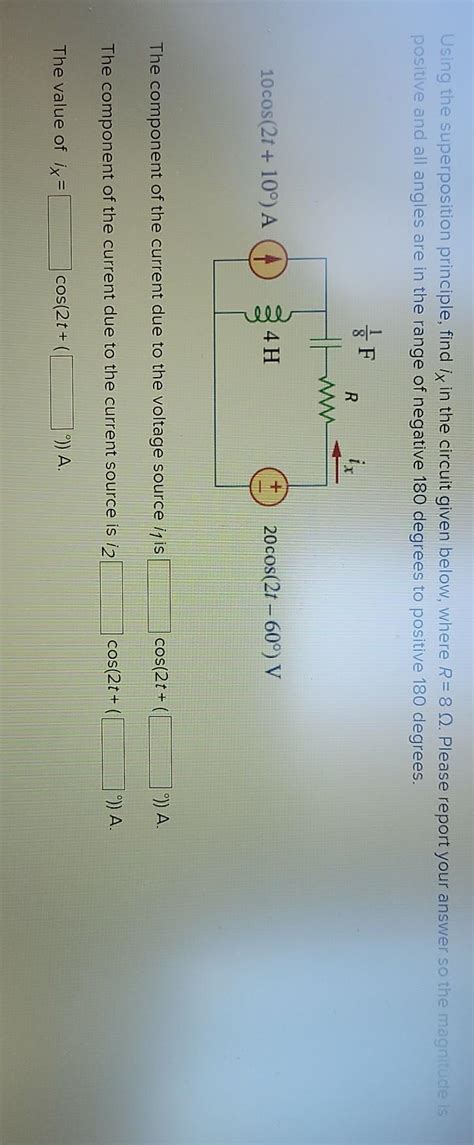 solved using the superposition principle find ix in the
