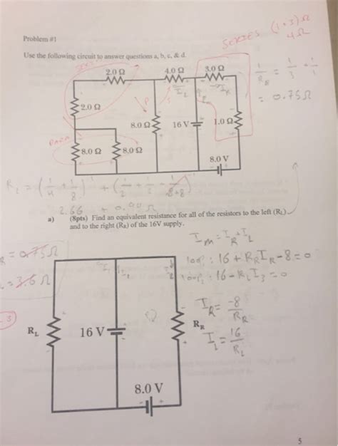 Solved Problem 1 Use The Following Circuit To Answer Chegg Com